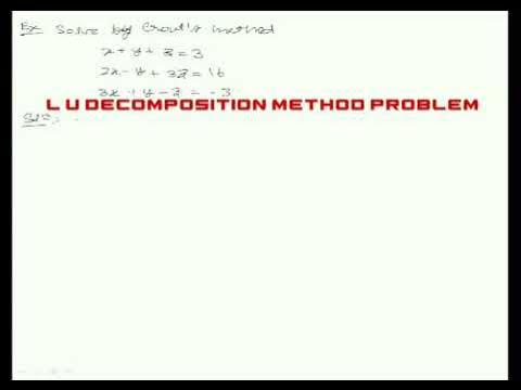 L U DECOMPOSITION(Crout's) METHOD PROBLEM - YouTube
