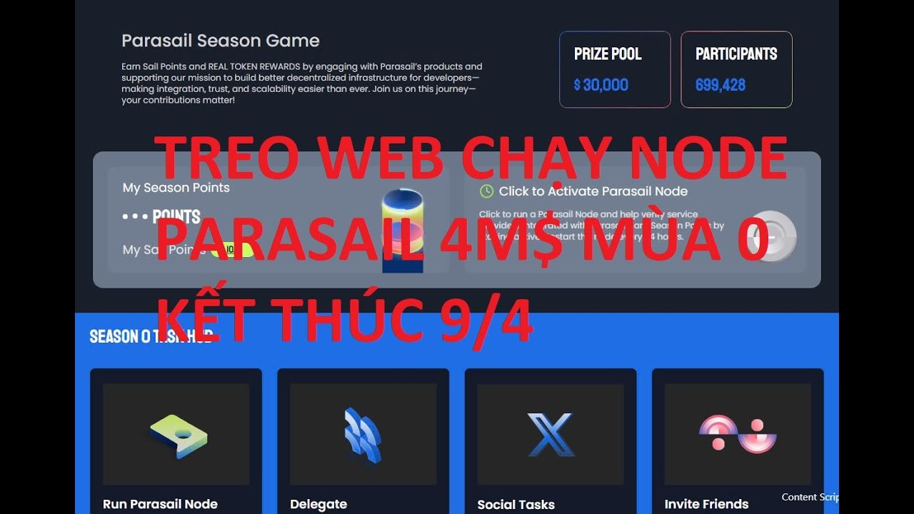CHẠY NODE WEB DỰ ÁN PARASAIL GỌI VỐN 4m$ MÙA 0 TỪ 26/3 ĐẾN 9/4/2025 ...