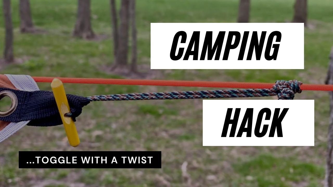 Camping Hack | Tarp and Tent Stake Toggle | DIY Toggle set for ...