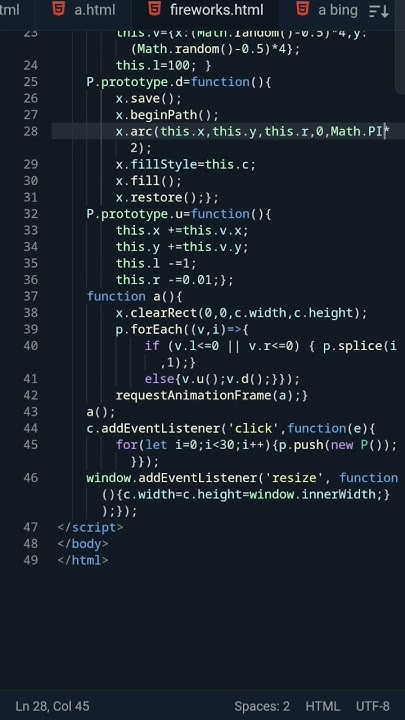 Fireworks 🎆🎇 Animation Html Css Javascript Coding Tech Viral Programming Codinglife 