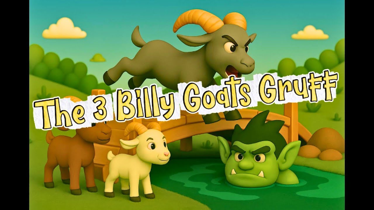 🐐 The Three Billy Goats Gruff (Silly Read-Along Retelling) - YouTube