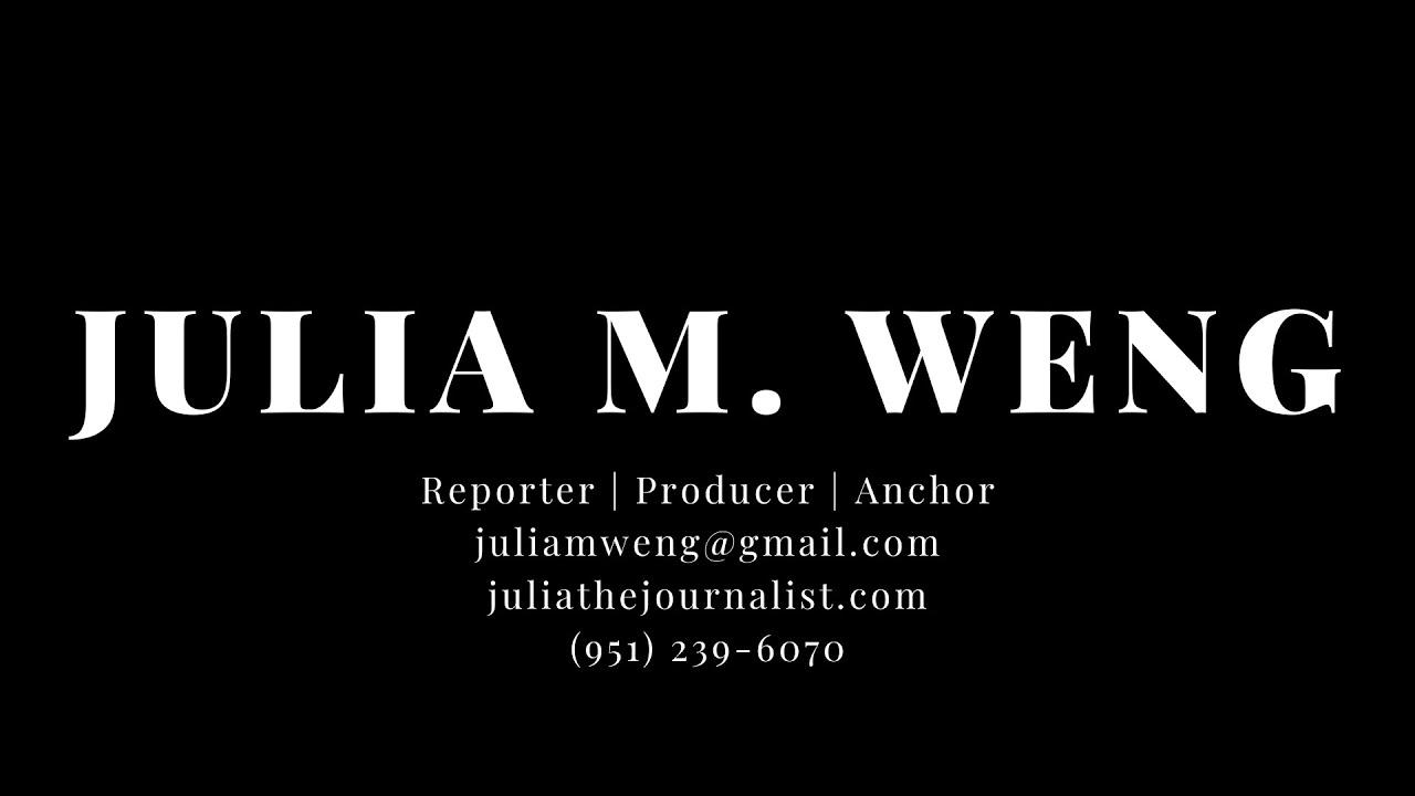 Julia M. Weng Resume Reel, Multimedia Journalist - YouTube