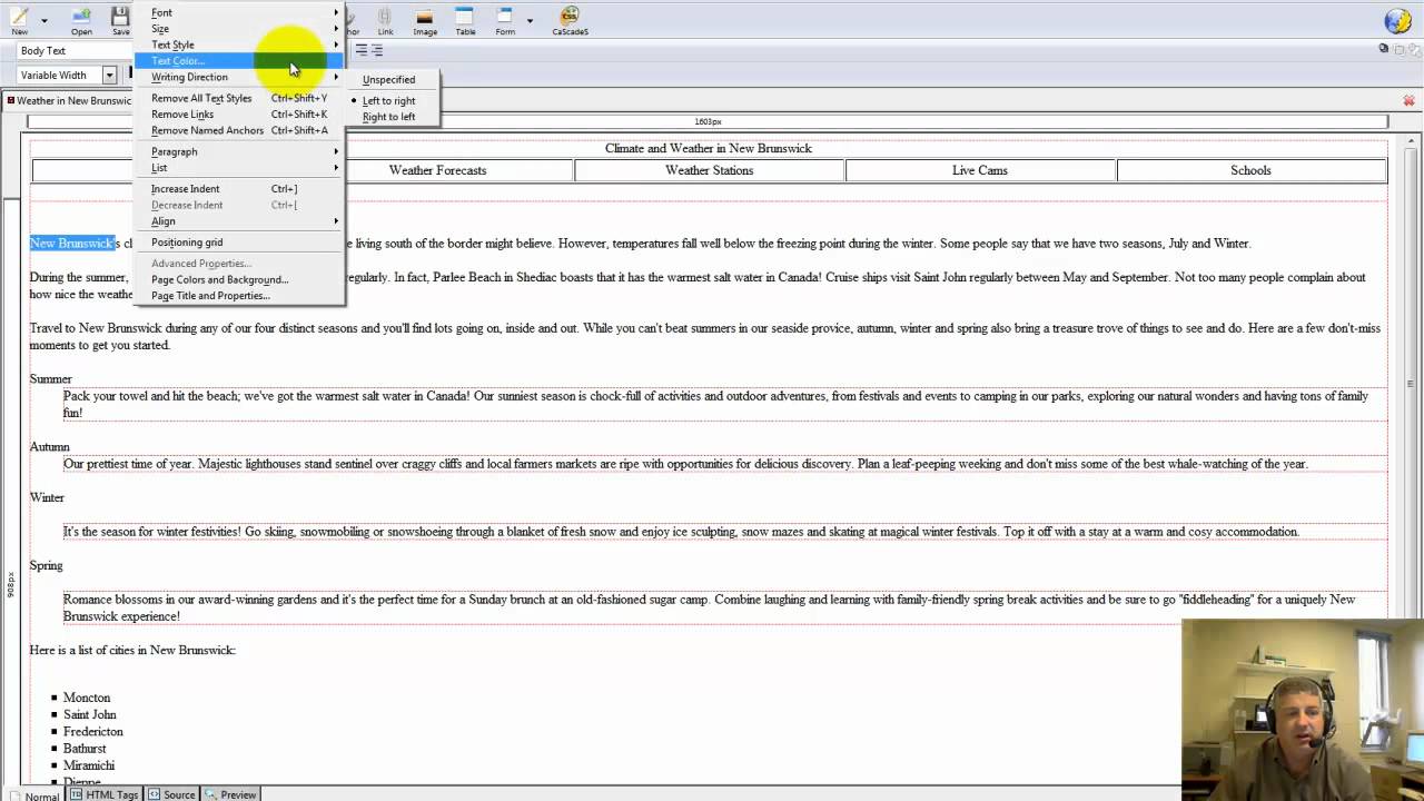 Kompozer - Character Formatting and Font Properties - YouTube