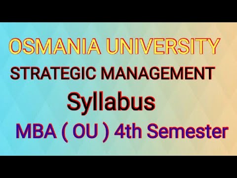 MBA (OU) 4th Semester Strategic Management Syllabus - YouTube