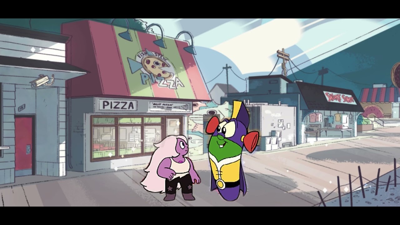 Amethyst meeting Larry-Boy - YouTube