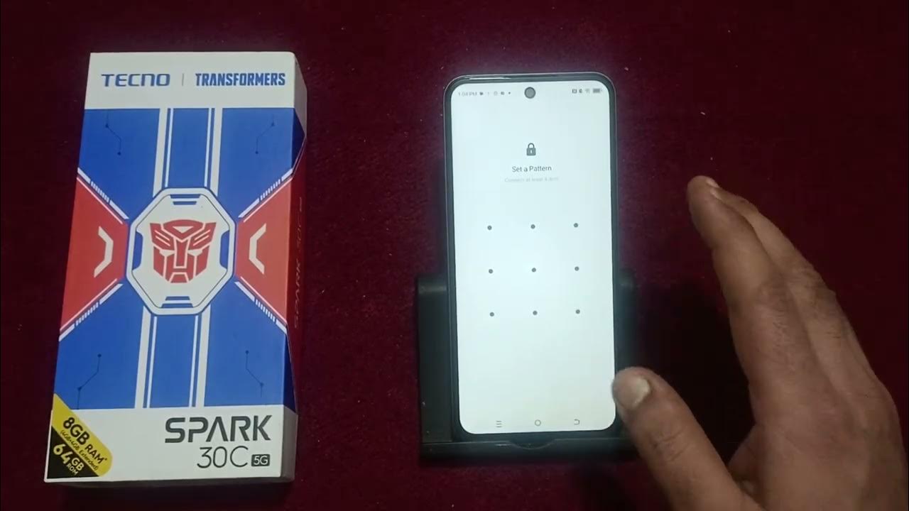 tecno spark 30C me pattern lock kaise lagaen, how to set screen lock in tecno - YouTube