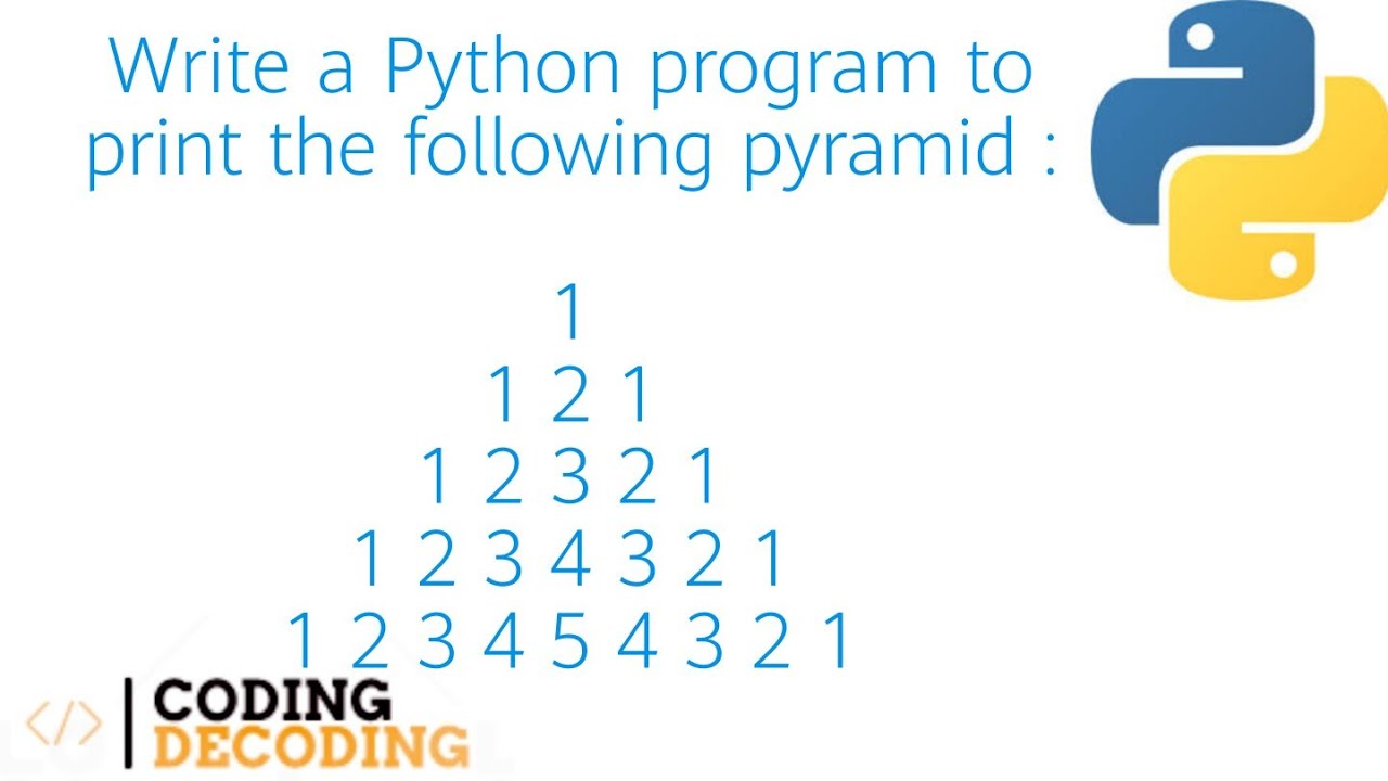 #python program to print the following number pyramid / number series # ...