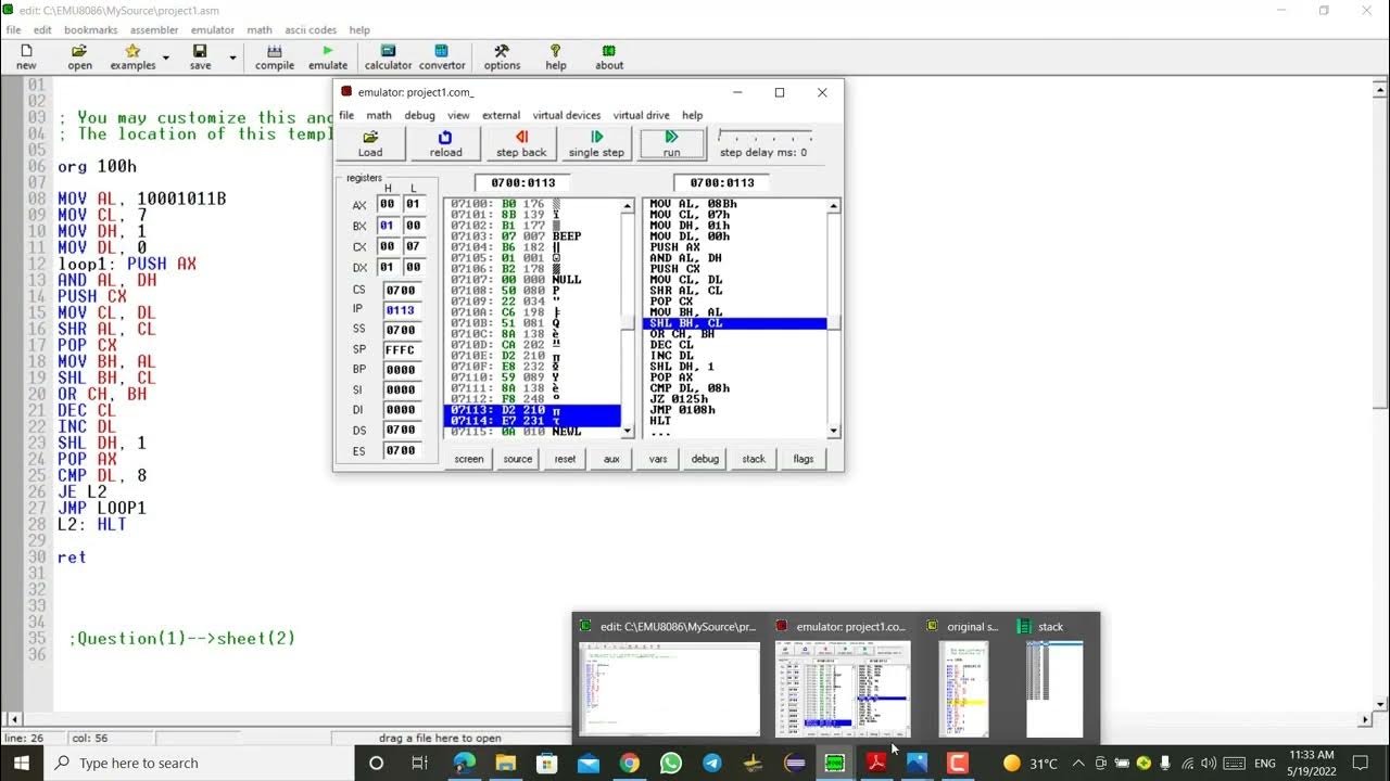 Microprossersor 8086 emulator _Part(1) - YouTube