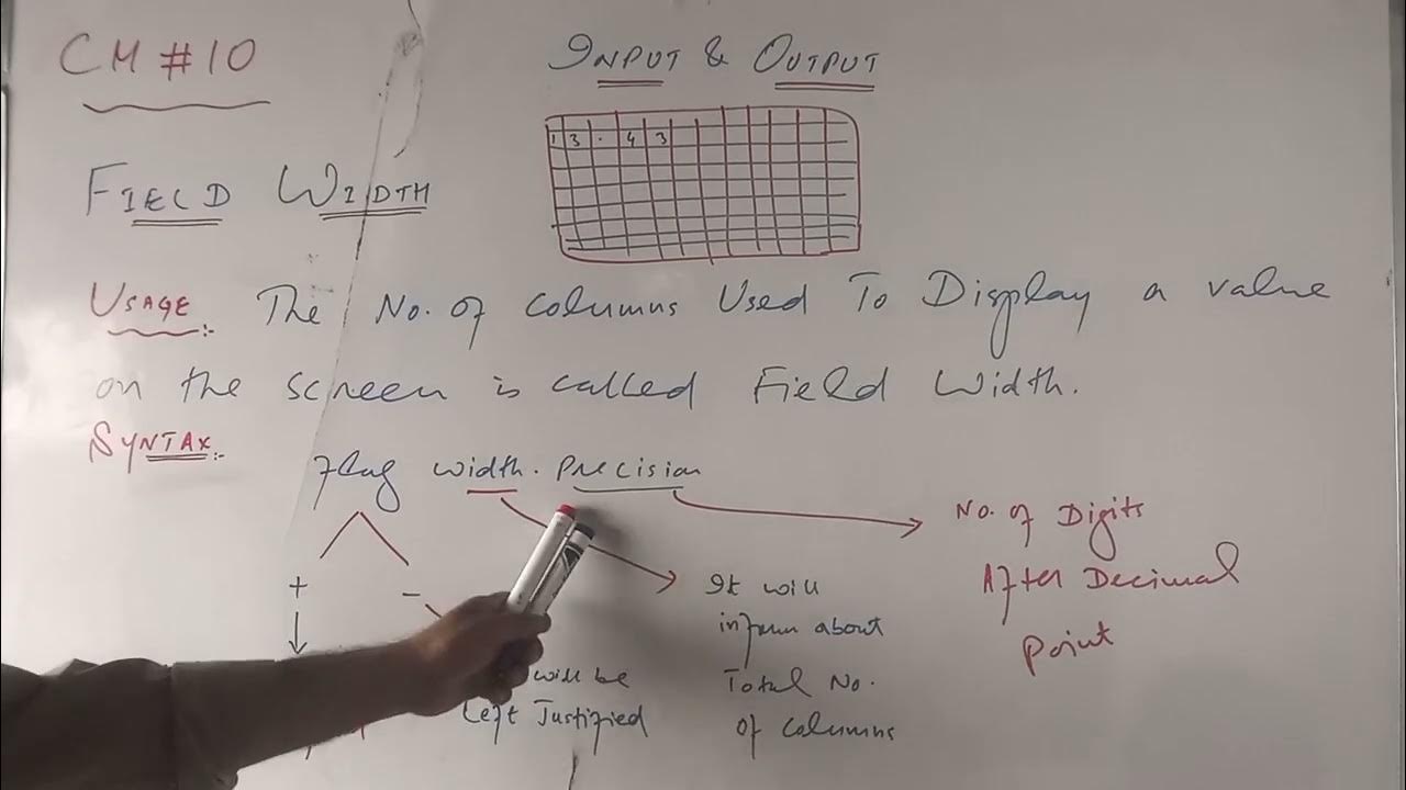 Chapter 10 Field Width Specifiers Important Short Question Youtube