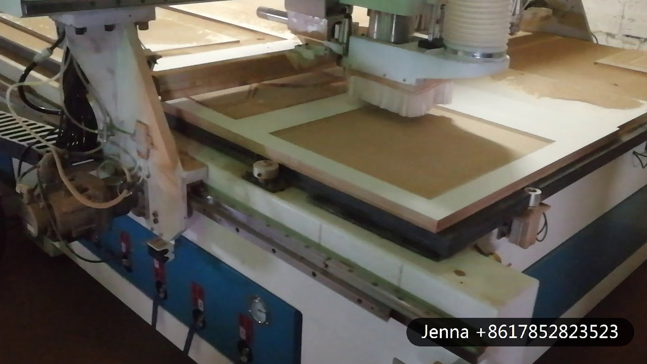 Plywood board cutting linear atc cnc router machine - YouTube