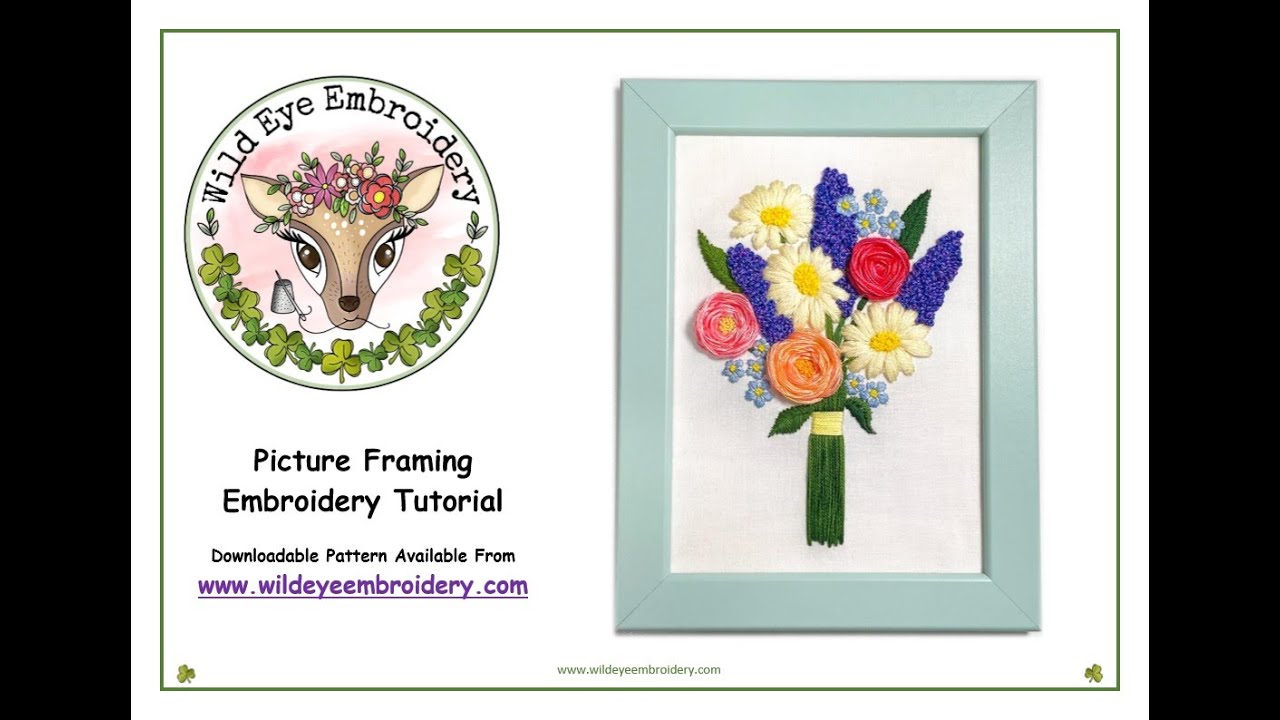 How to use a regular picture frame to frame your embroidery. - YouTube