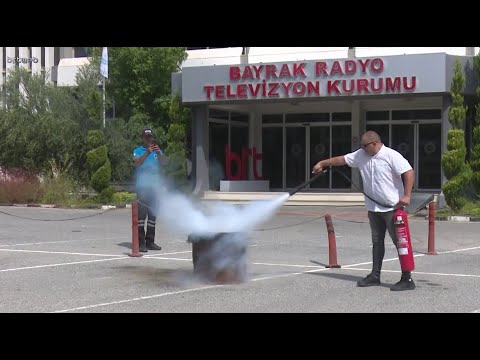 Sivil Savunma Teşkilat Başkanlığı, BRTK’da ilk yardım ve yangın tatbikatı gerçekleştirdi