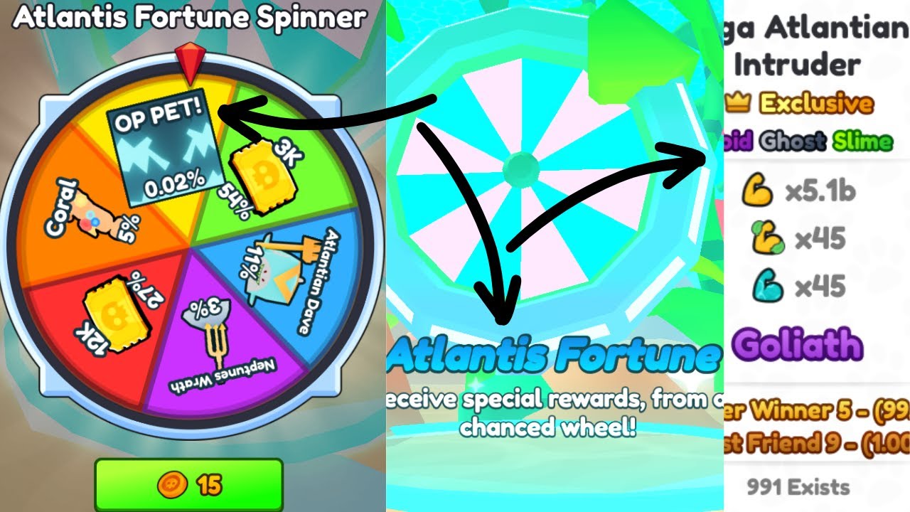 Spinning 16k tokens on the Atlantis spin wheel in Arm wrestling sim ...