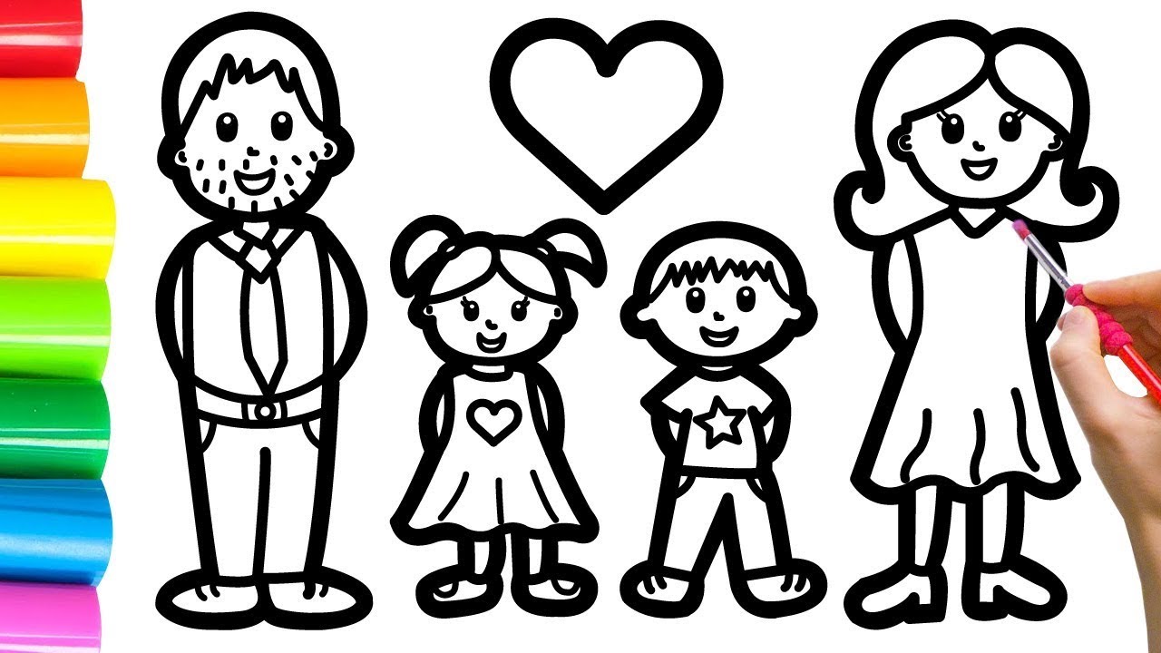 Learn to draw a Family Drawing, Family drawing - YouTube