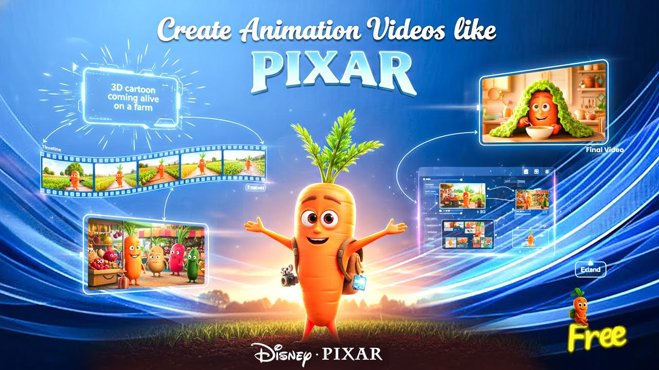 Using Google Flow & Gemini 3.1 to Create a 3D DISNEY PIXAR Style Short ...