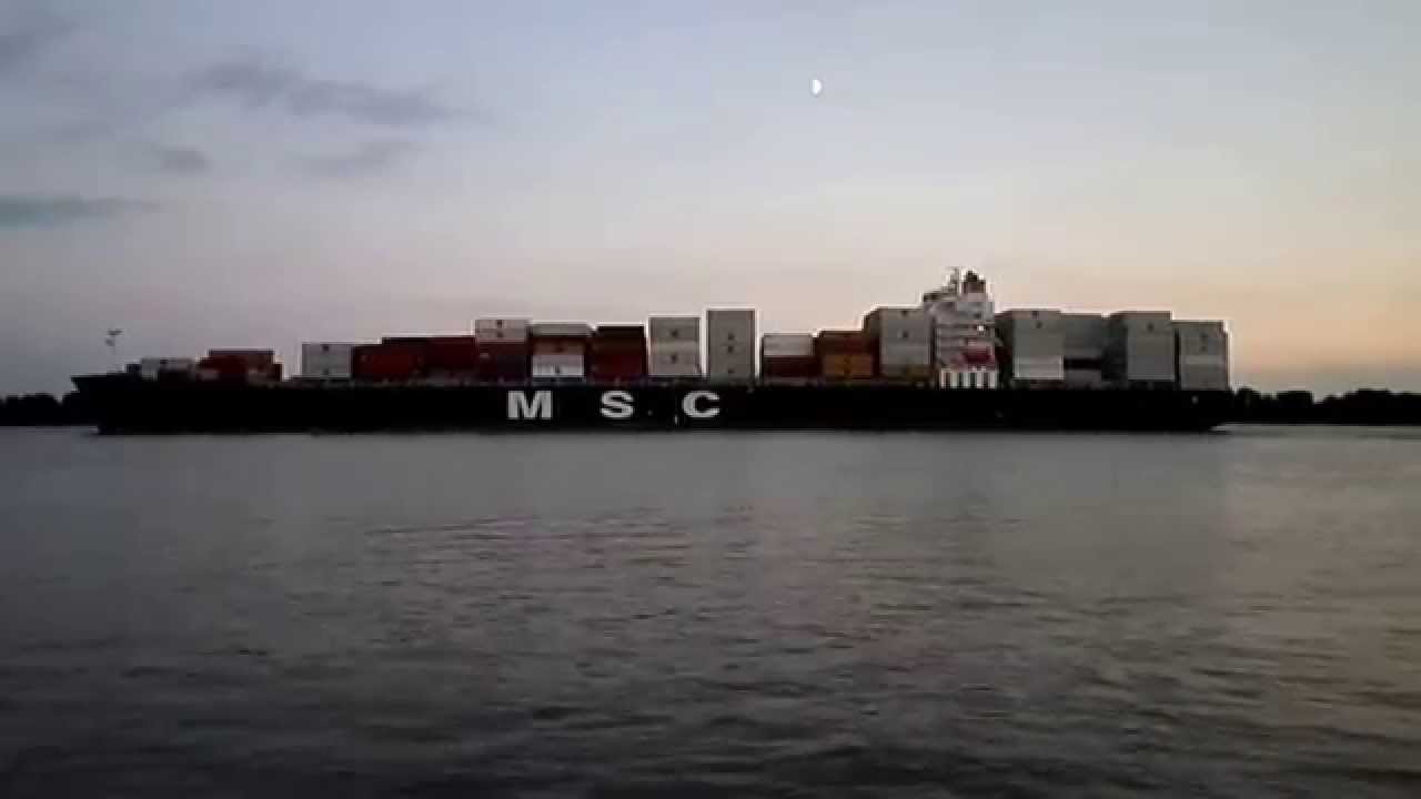Ship Spotting "MSC Fabienne" in Wedel / Hamburg - Germany - YouTube