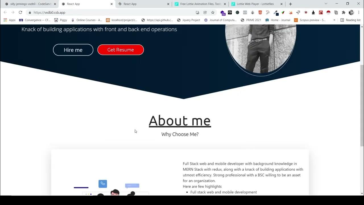 Make a responsive portfolio website using React JS | Part 4 | CSS - animations - YouTube
