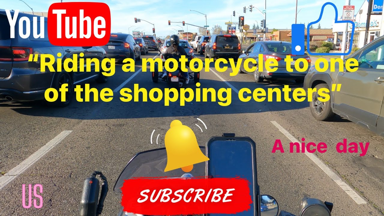 Riding a motorcycle to the River Park Shopping Center in Fresno, Cal ...