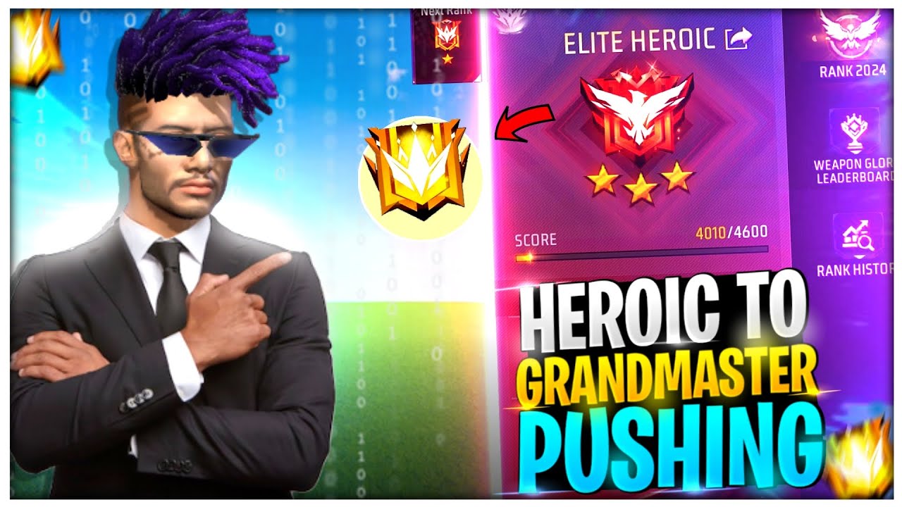 REACHING HEROIC TO GRANDMASTER EP 1 | FREE FIRE MAX BR RANK PUSHING ...