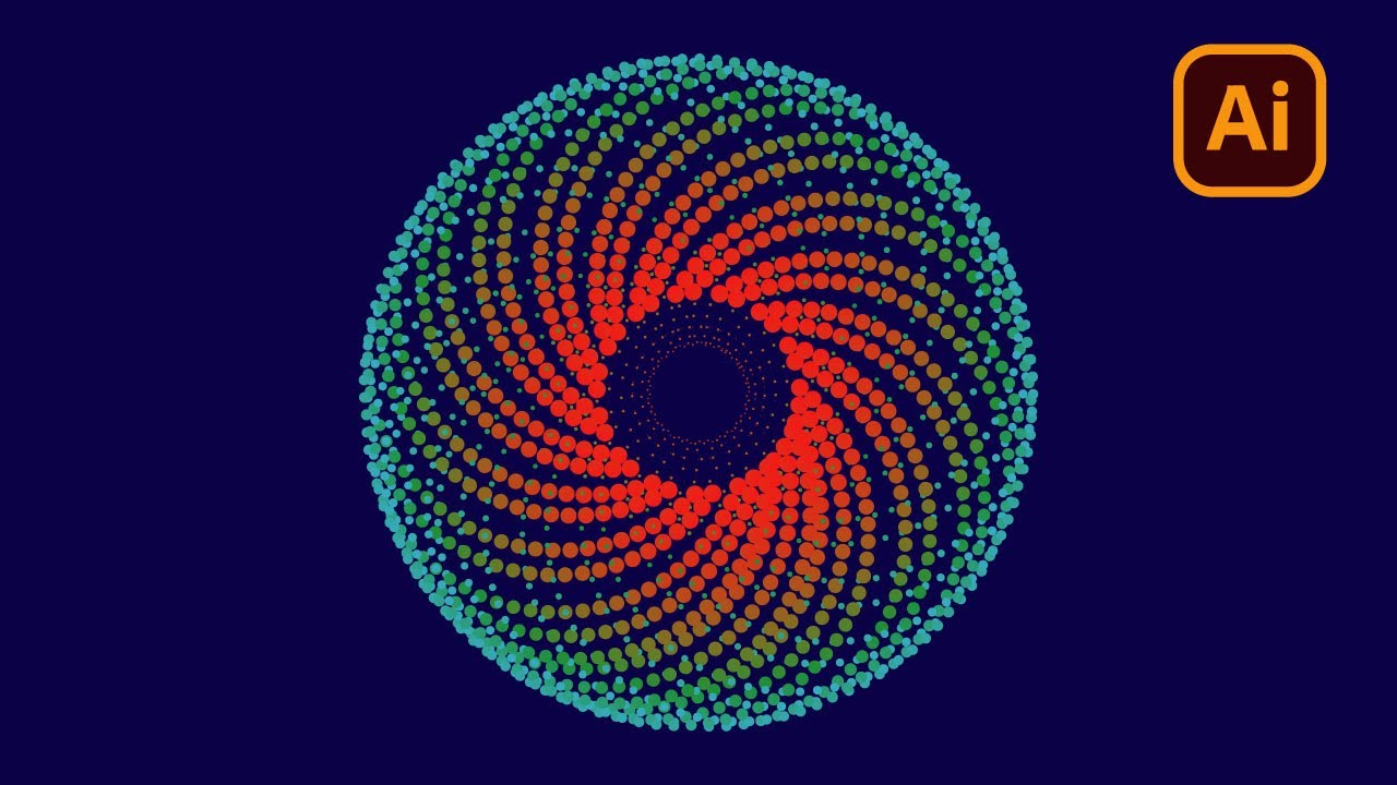 Abstract Halftone Circle Pattern with Dots | Adobe Illustrator - YouTube
