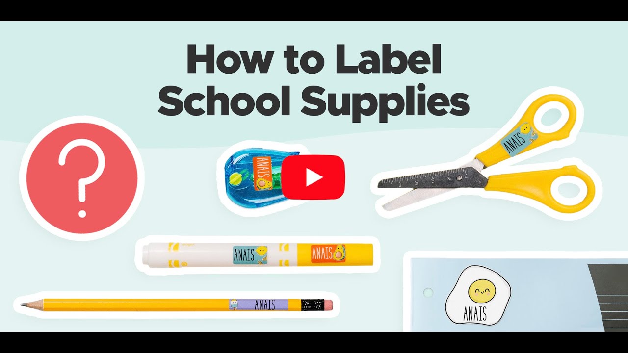 How to Label School Supplies | Personalized Name Labels for Kids - YouTube