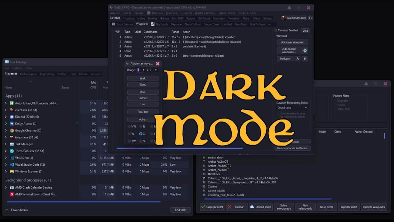 Tutorial DARK MODE | OldBot Tibia Bot - YouTube