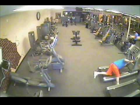 Worlds Funniest Treadmill fall - Caught on Security Tape - Angle 1 ...