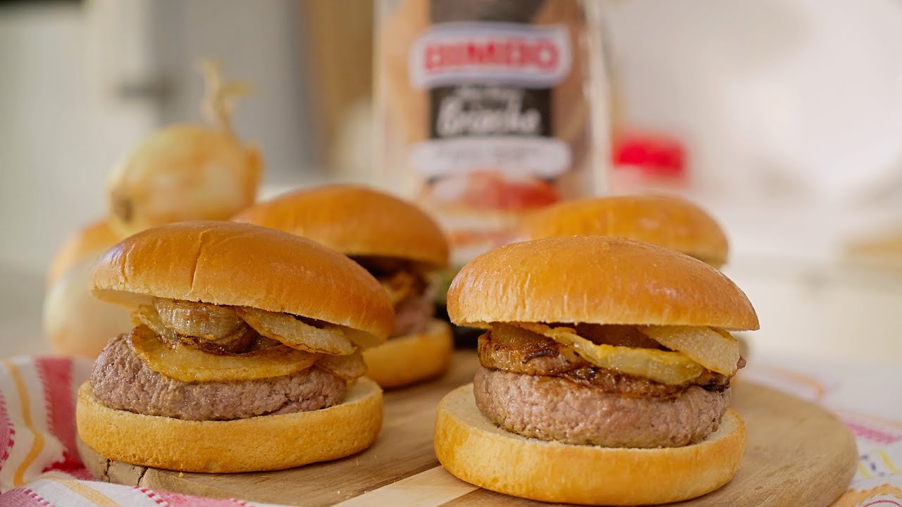 Bimbo Maxi Burger Brioche com aros de cebola - YouTube