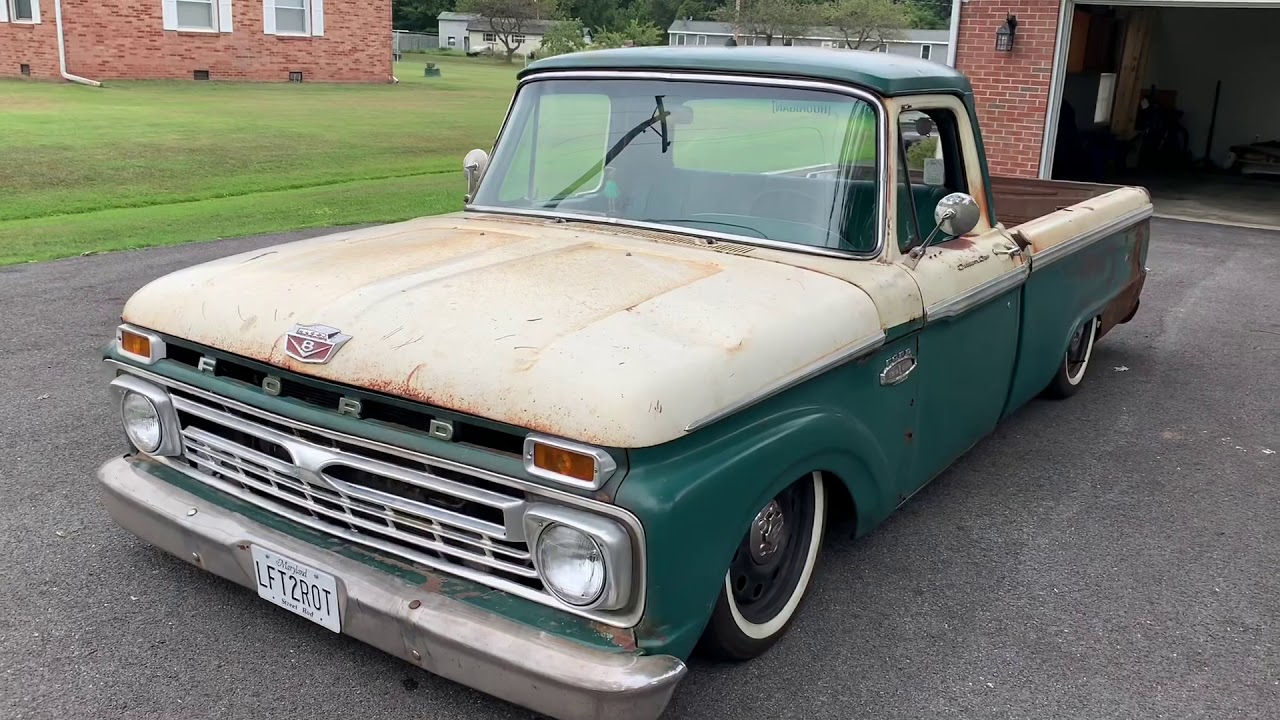 Bagged 1966 Ford F100 Walk-Around - YouTube
