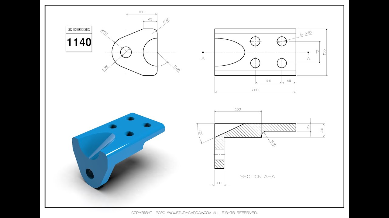 Solidworks 3D Exercises Part 1140 - YouTube