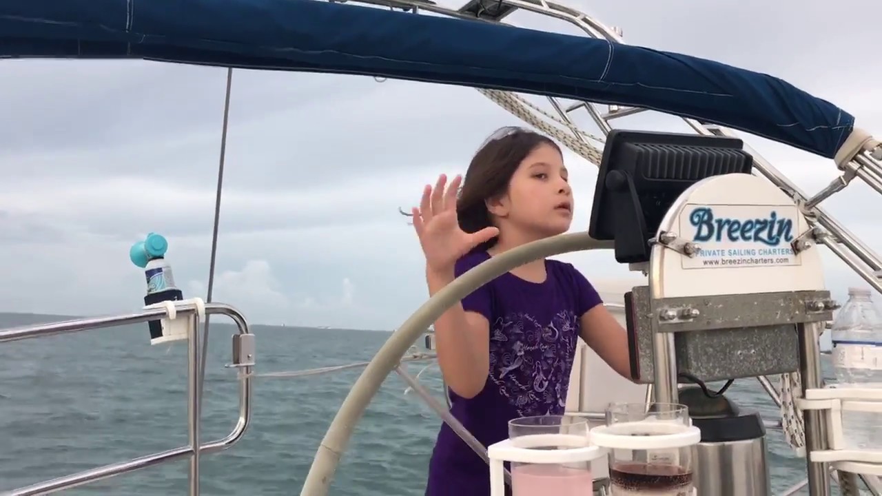Molly learning to sail on Breezin in Key West, Florida - YouTube