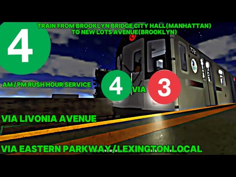 IRT R142A 4 Train Brooklyn Bridge City Hall To New lots avenue Roblox ...