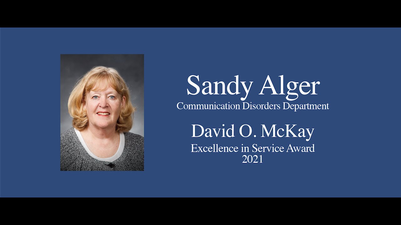 David O. McKay Award - Sandy Alger - YouTube
