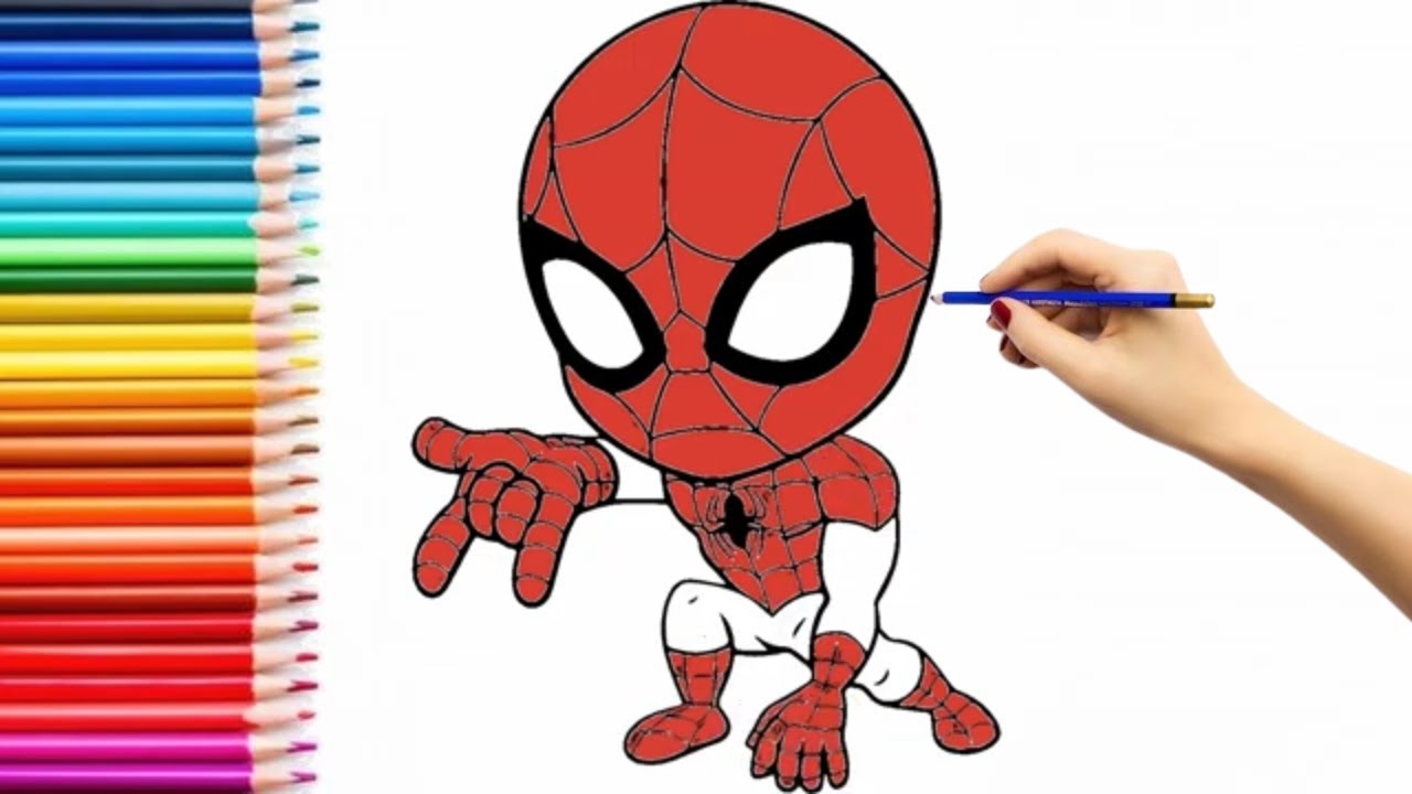 How to draw the mythical Spiderman step by step for children and ...