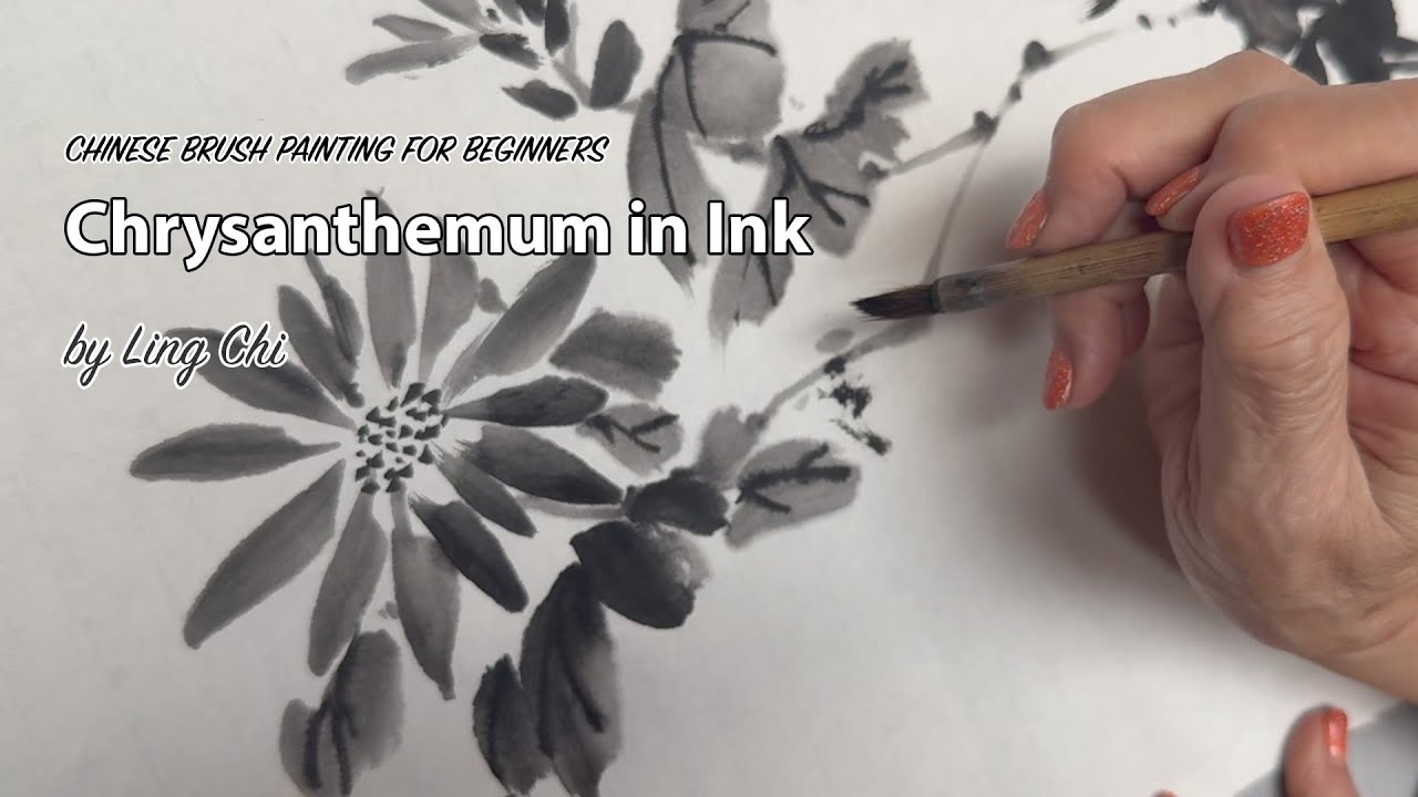 Simple Chinese Painting Lesson Ink Chrysanthemum - YouTube