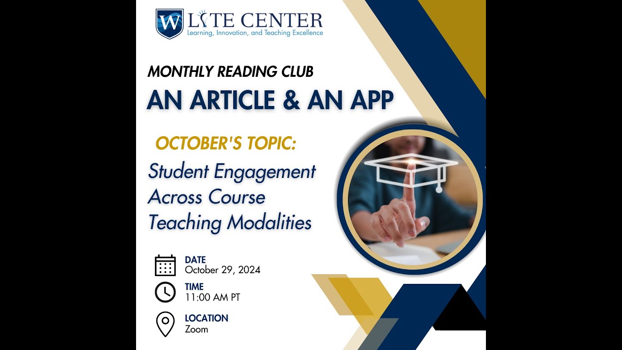 Reading Club: An Article & An App - Student Engagement Across Course Teaching Modalities - YouTube