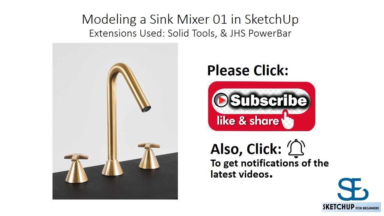 Sketchup Modeling a Wash Basin Mixer 01. - YouTube