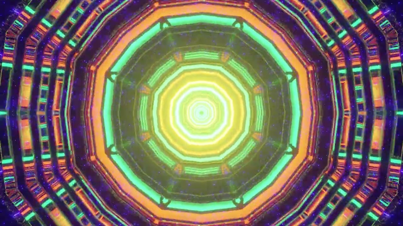 8K Video Loop - Bright neon tunnel 3D illustration - YouTube