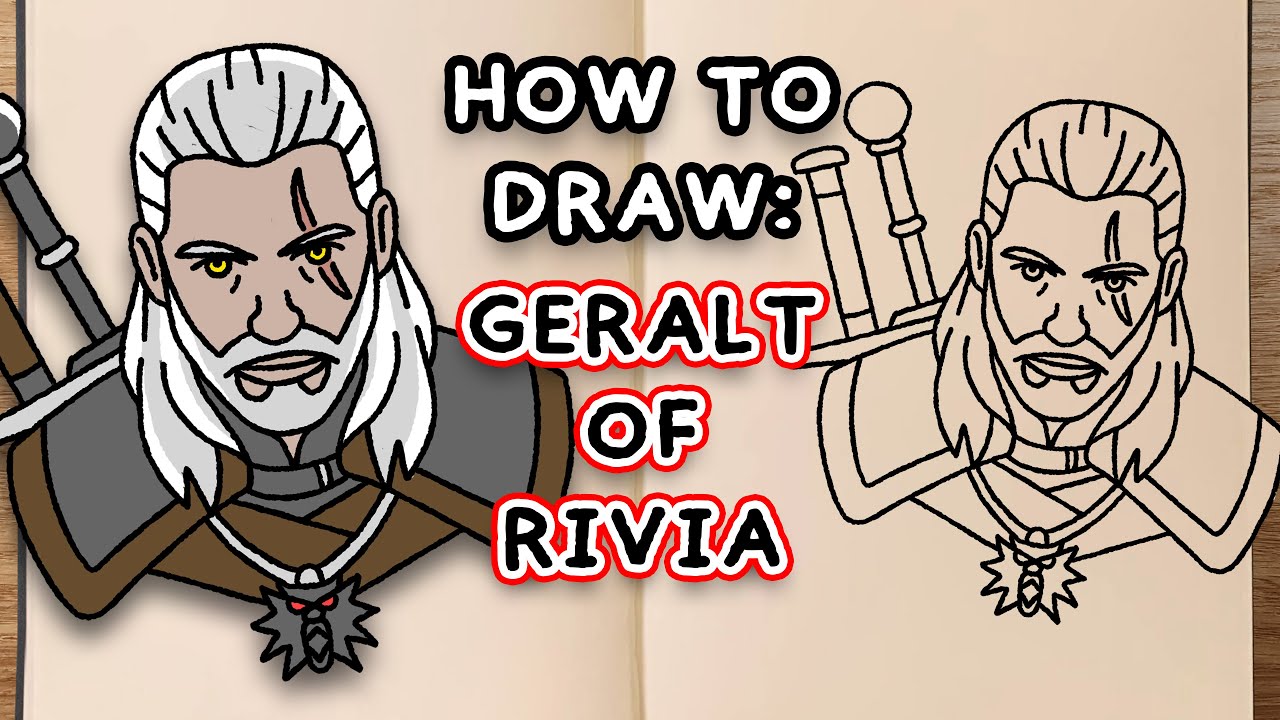 How to draw and colour! GERALT OF RIVIA (step by step drawing tutorial ...