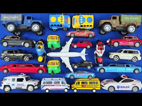 Kids Toy Vehicles Video | Ambulance 🚑 School Bus 🚌 Airplane ✈️ Police Car 🚓