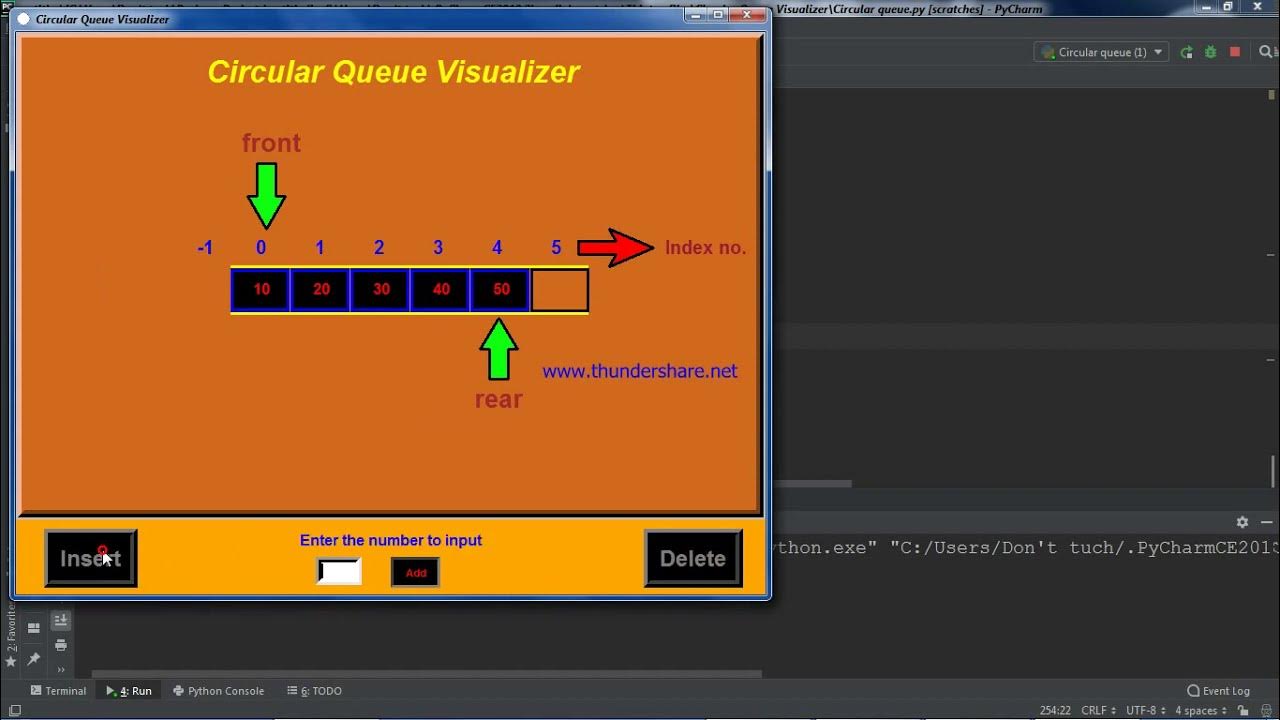 Circular Queue Visualizer using Python by Tkinter - YouTube