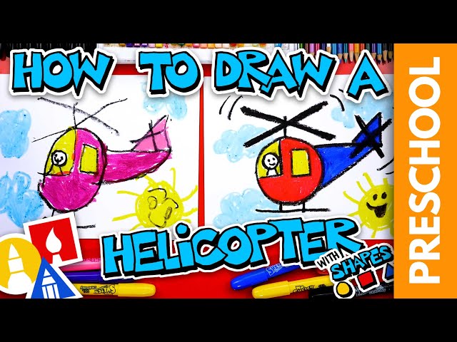How To Draw A Helicopter With Shapes - Preschool - Videos For Kids