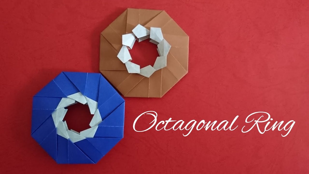 Origami Octagonal Ring 折纸八方环 (V2) - YouTube