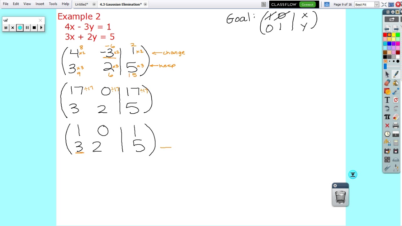 Jan 24 2X3 Augmented Matrices extra example - YouTube