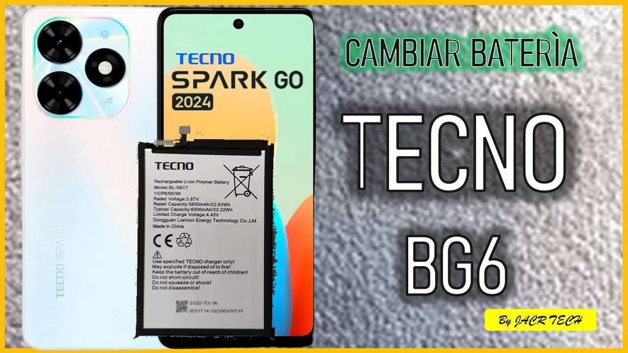Còmo cambiar baterìa Tecno Spark Go 2024 BG6 - YouTube