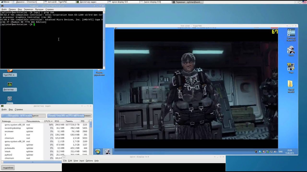 Arch Linux KVM Crysis HD - YouTube