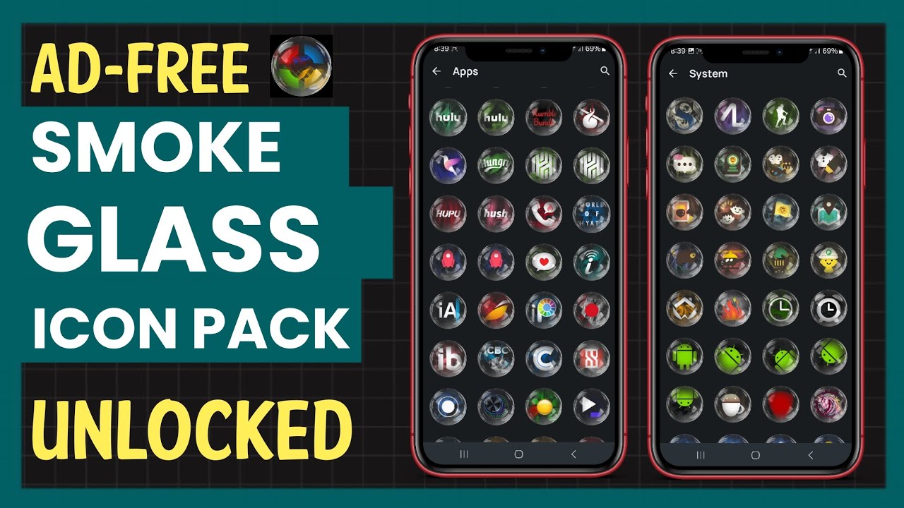 Best Free Smoke & Glass Icon Pack App for Android - YouTube