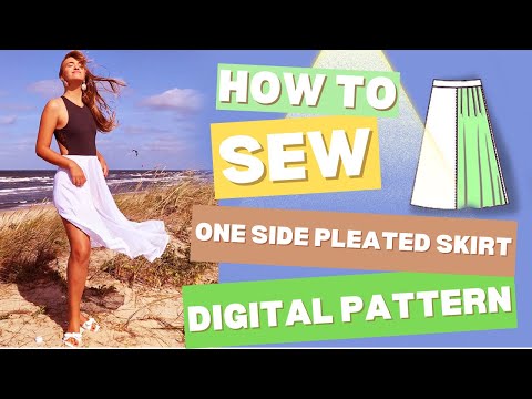 DIY skirt digital sewing pattern and short tutorial. Bell shape midi ...