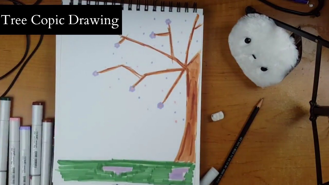Tree Copic Drawing - YouTube