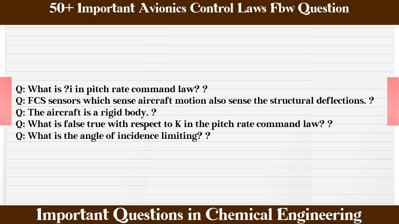 MCQ Questions Avionics Control Laws Fbw with Answers - YouTube